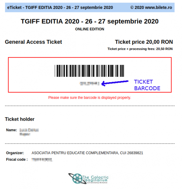 How to find your General Access Ticket Code on your Ticket – TGI Sci-Fi ...