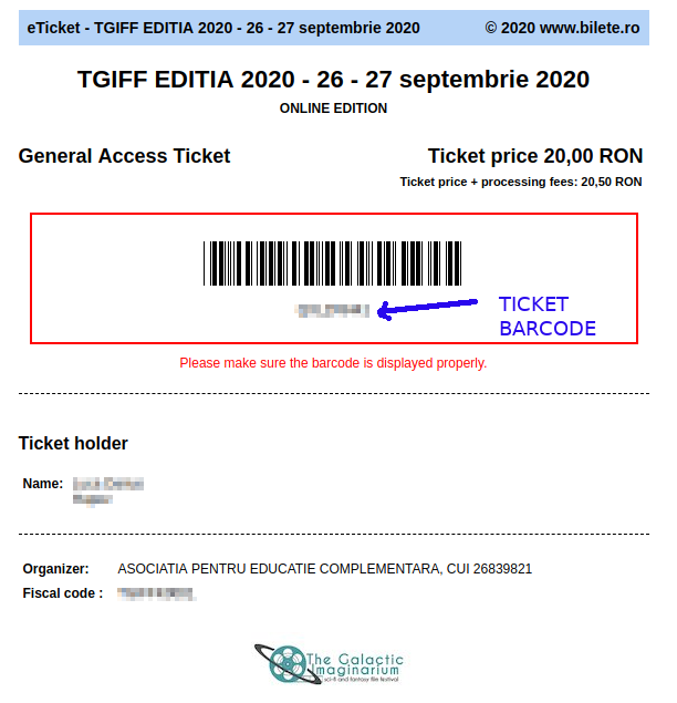How to find your General Access Ticket Code on your Ticket – TGI Sci-Fi ...